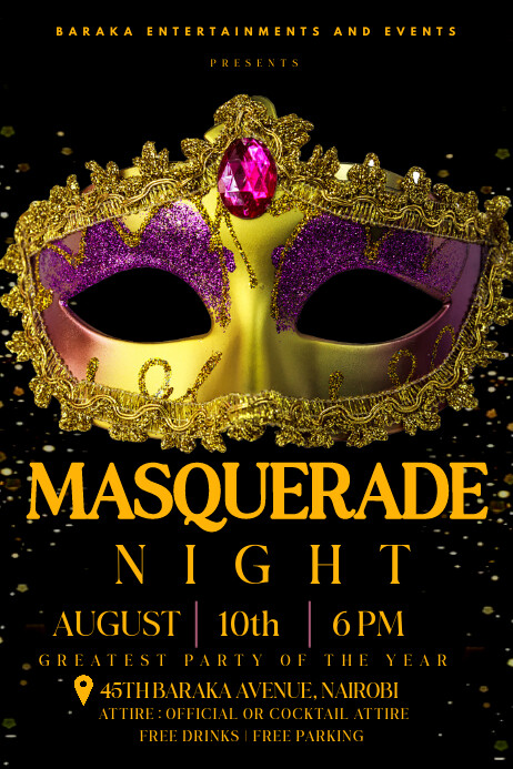 Plantilla de Gradient Masquerade Night Poster | PosterMyWall