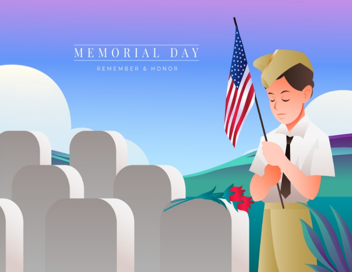 Gradient Memorial day illustration Template | PosterMyWall