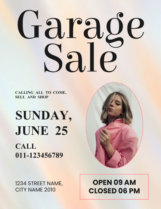 Gradient Minimalist Garage Sale Advertisement Templat | PosterMyWall
