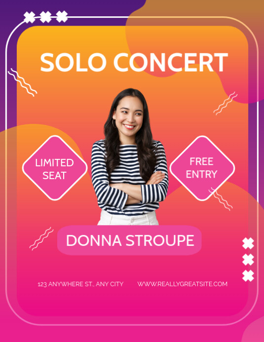 Gradient Minimalist Solo Concert Announcement Flyer (Us Letter ...