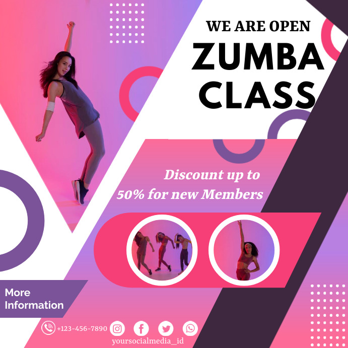 gradient modern zumba class Template | PosterMyWall