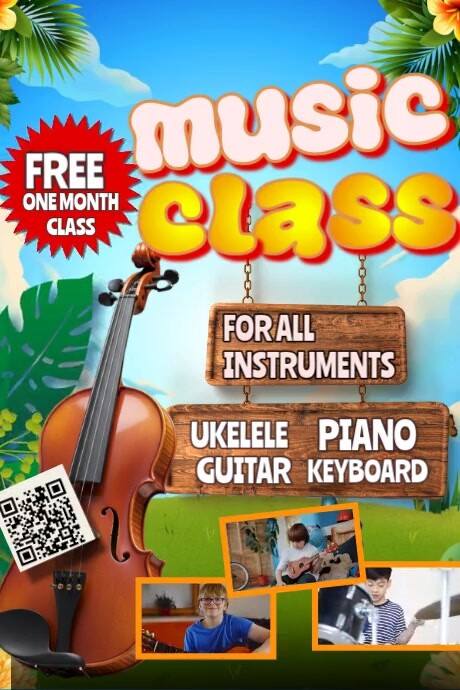 Gradient Music Class Poster Template | PosterMyWall