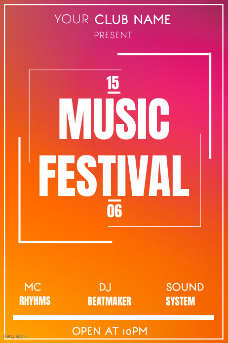 gradient Music Festival Event Poster Template | PosterMyWall