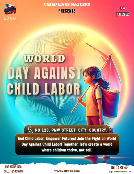 Copy of Gradient National Day Against Child Labor Flyer (us Letter ...