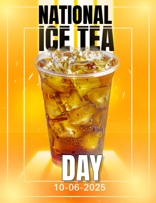 Gradient National Ice Tea Day Flyer (us Letter) Template | PosterMyWall