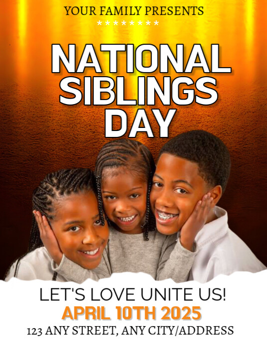 Gradient National Siblings Day Flyer Template Flyer (us Letter ...