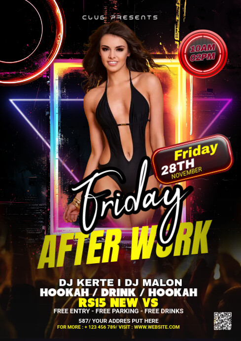 Copy of Gradient Night Club Flyer A4 | PosterMyWall