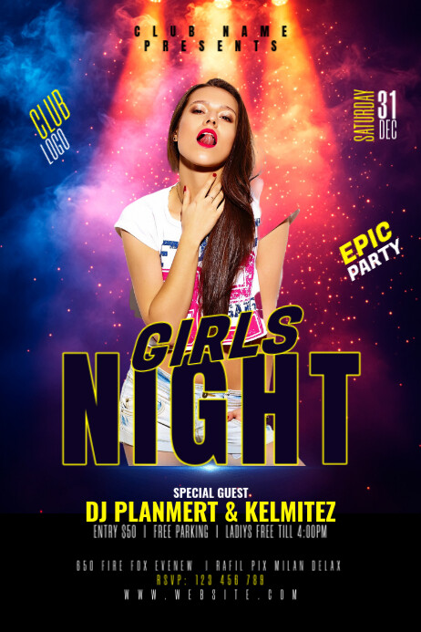 Copy of Gradient Night Club Party Banner Template Banner 4' × 6 ...