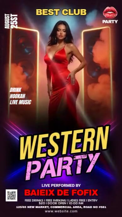 Gradient Night Club Party Whatsapp Status Template | PosterMyWall