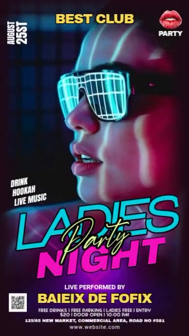Gradient Night Club Party Whatsapp Status Template | PosterMyWall