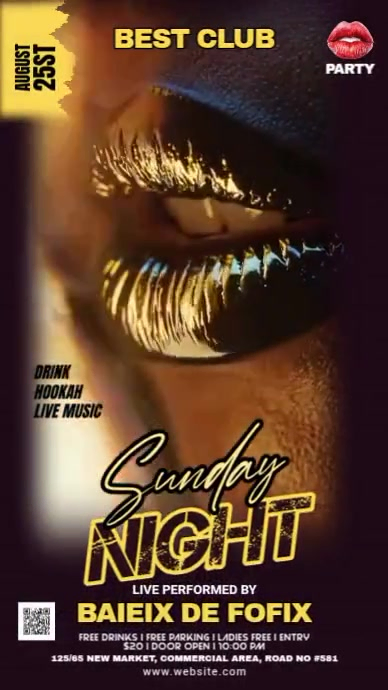 Gradient Night Club Party Whatsapp Status Template | PosterMyWall