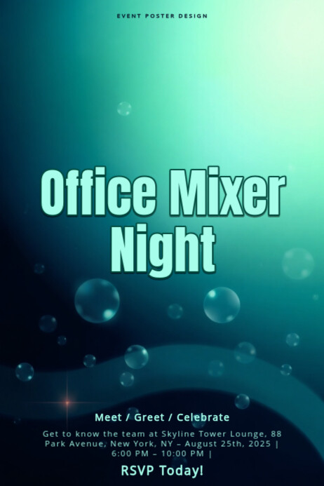 Gradient Office Mixer Night – Navy And Mint Abstract With Champagne ...