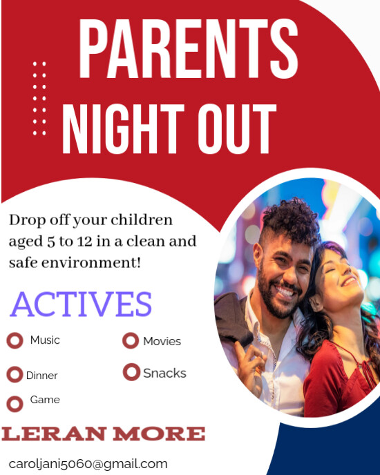 Gradient Parents Night Out 2025 Instagram Portrait Template | PosterMyWall