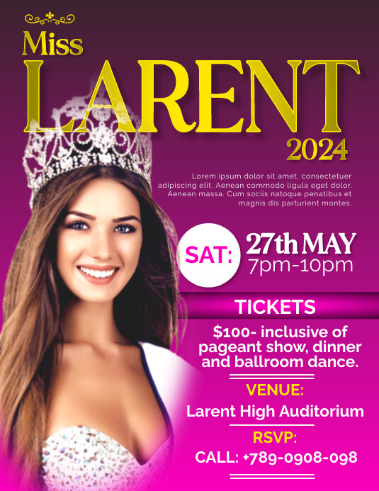 Copy of Gradient Purple Pageant Flyer (us Letter) | PosterMyWall