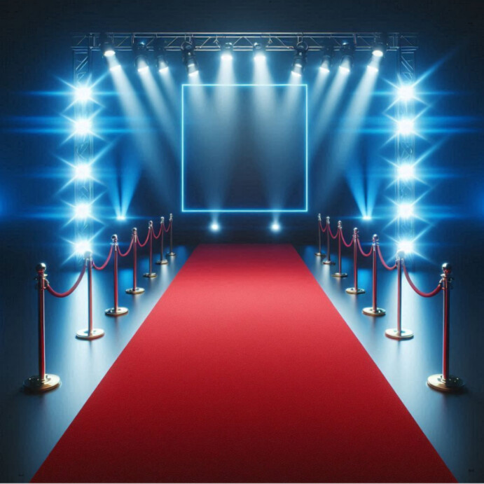 Gradient Red Carpet Stage Design Template | PosterMyWall