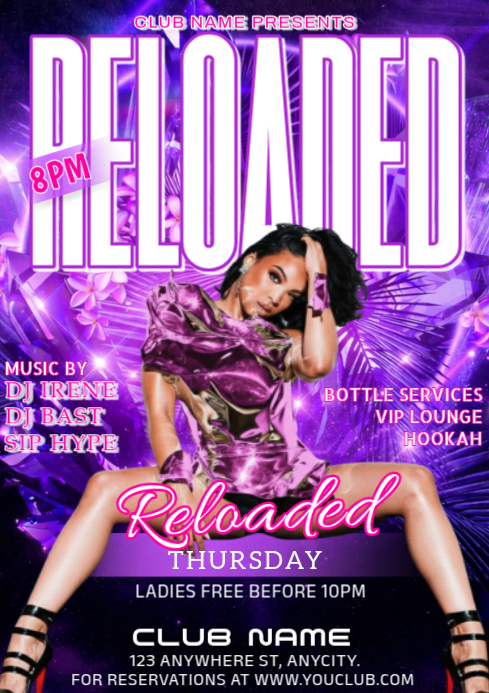Gradient Reloaded Thursday Night Party Invitation Social Media A4 ...