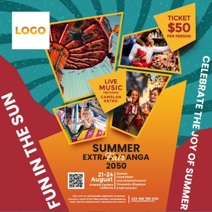 Gradient Summer Fair Events Instagram Post Template | PosterMyWall