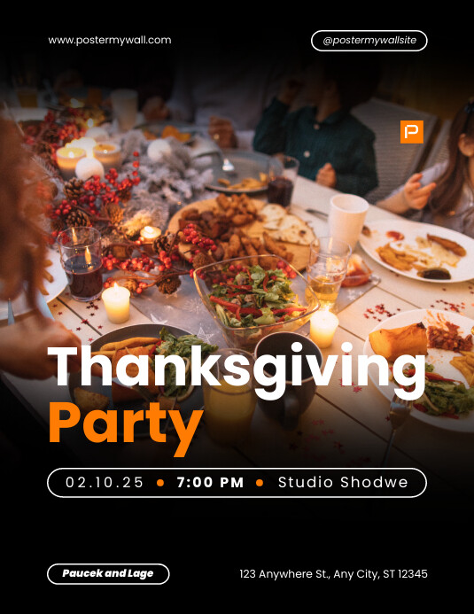 Copy of Gradient Thanksgiving Party Flyer (us Letter) | PosterMyWall