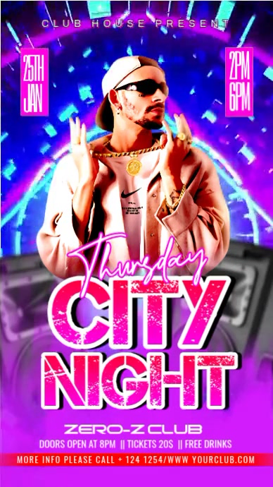 Gradient Thursday City Night Instagram Story Template | PosterMyWall