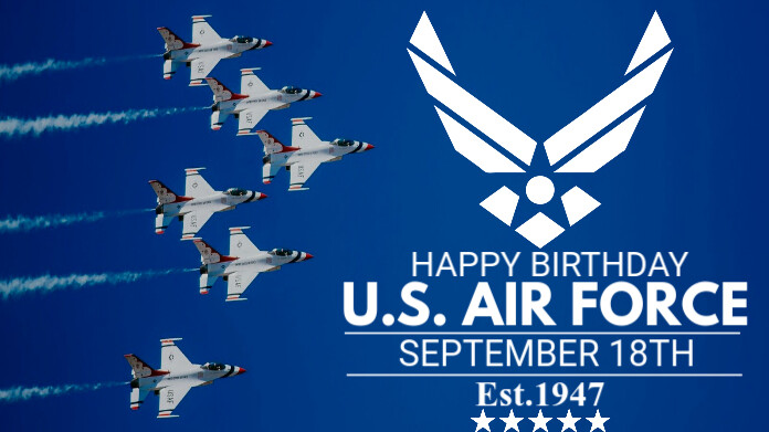 Gradient Us Airforce Birthday Twitter Post Template | PosterMyWall