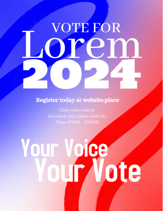 Plantilla de Gradient Voting Campaign Flyer Template Flyer | PosterMyWall