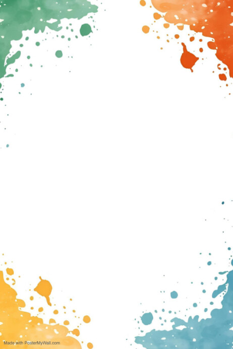 Copy of Gradient Watercolor Paint Splash Border Frame Poster | PosterMyWall