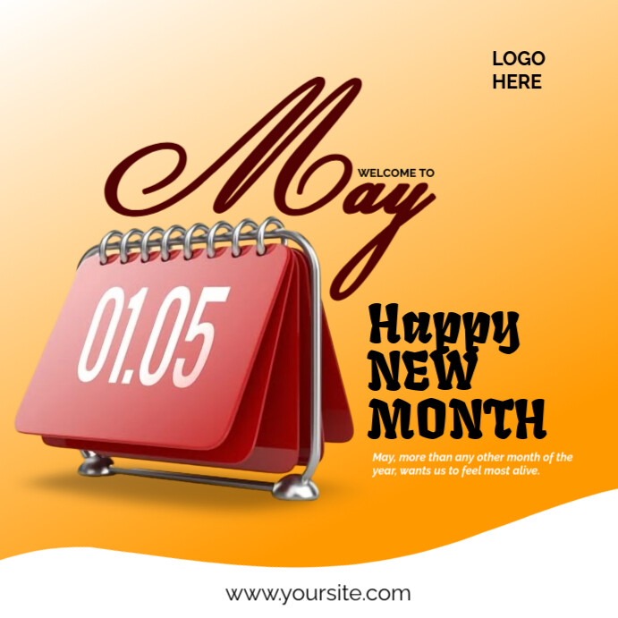 Copy of Gradient Welcome To May New Month Instagram Post | PosterMyWall
