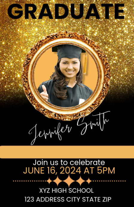 GRADUATE JENNIFER SMITH Template | PosterMyWall