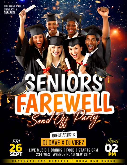 Graduates seniors farewell send off goodbye leaving dinner party event ...