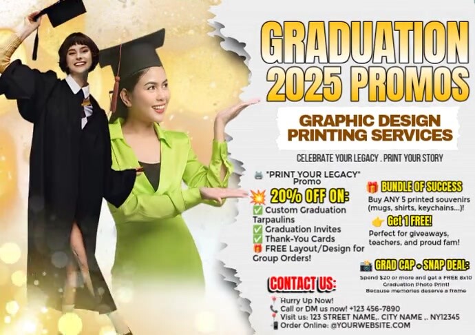 Copy of Graduation 2025 Promos Graphic and Printing Services | PosterMyWall