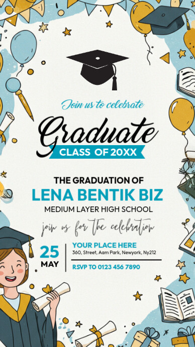 Graduation Announcement Instagram Story Template | PosterMyWall