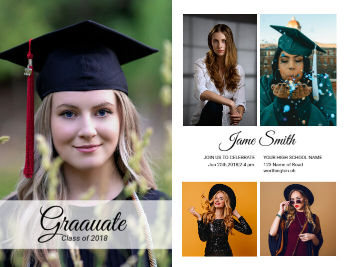 Copy of Graduation Announcement Photo Card Template | PosterMyWall