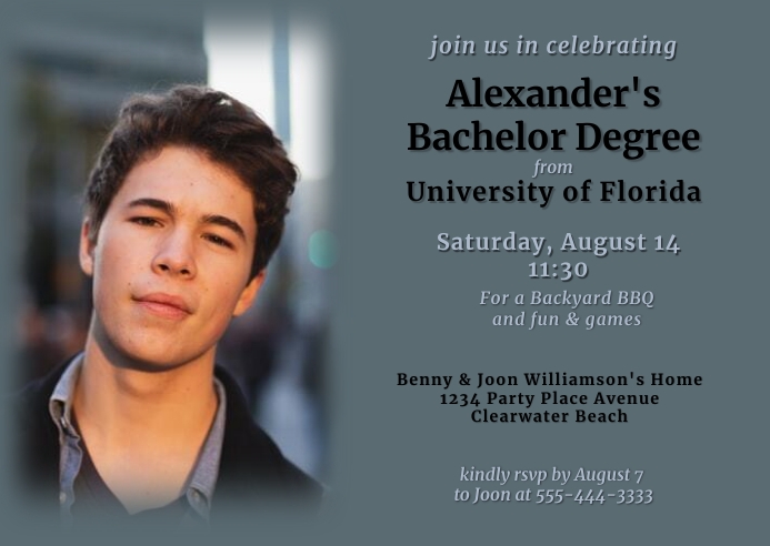 Graduation Bachelor Degree Invitation with Ph Template | PosterMyWall