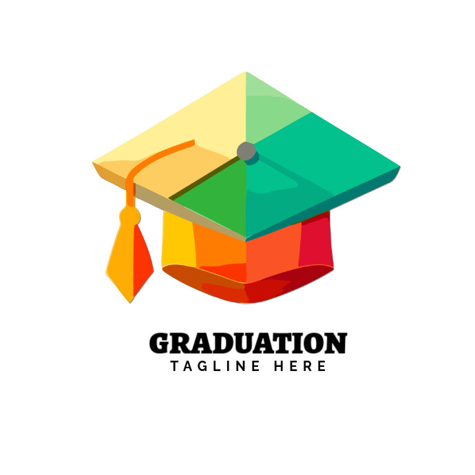 Graduation cap brand illustration logo Template | PosterMyWall