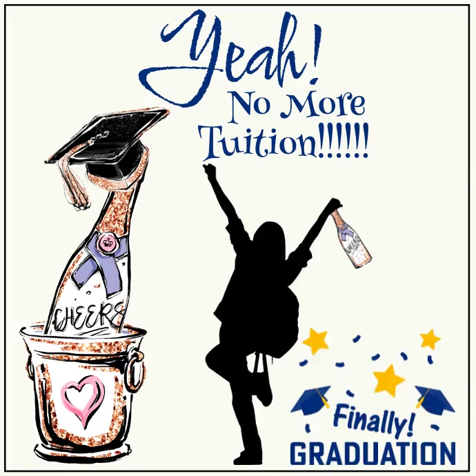 Graduation Celebration with Champagne Funny Template | PosterMyWall