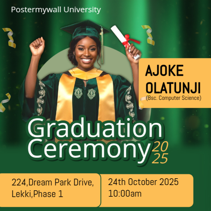 Graduation Ceremony announcement design template | PosterMyWall