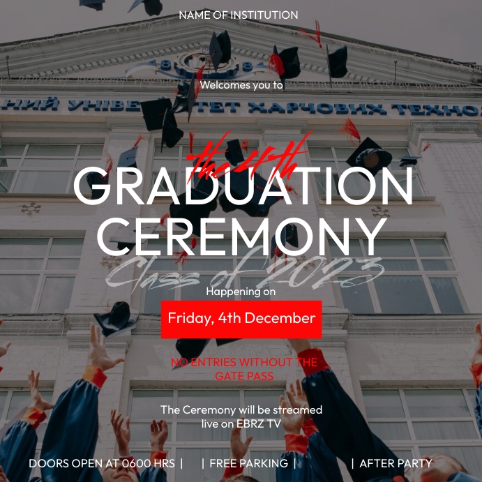 Graduation Ceremony Flyer Template | PosterMyWall