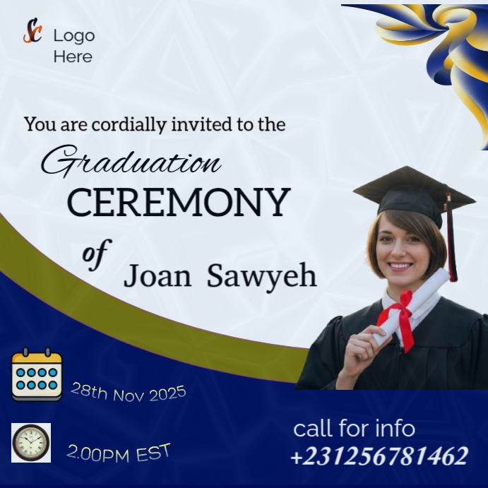graduation ceremony invitation flyer design template | PosterMyWall