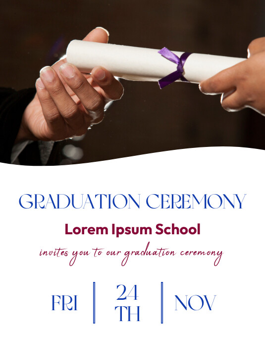 Graduation ceremony invitation poster Template | PosterMyWall