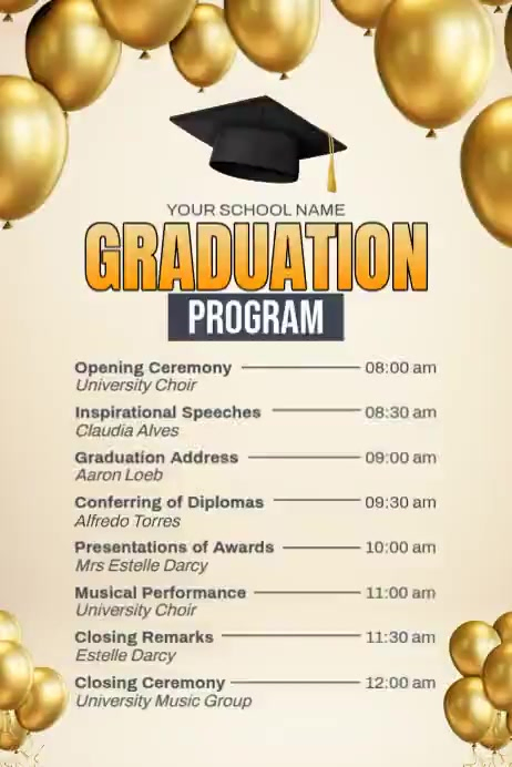 Graduation Ceremony Poster Template | PosterMyWall