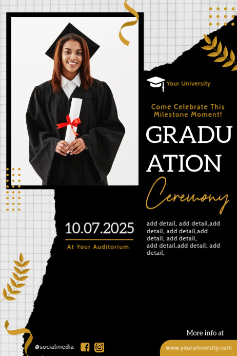 Graduation Ceremony Poster Template | PosterMyWall