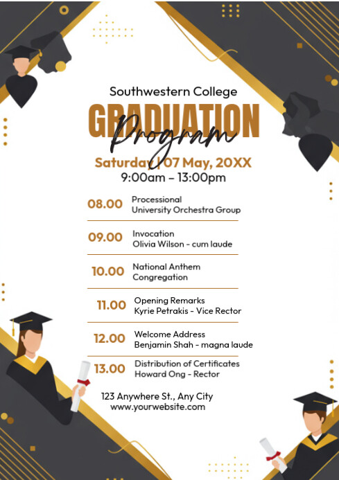 Graduation Ceremony Program Template | PosterMyWall
