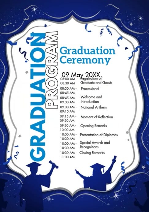 Plantilla de Graduation Ceremony Program | PosterMyWall
