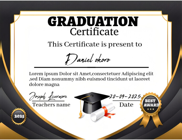 Graduation certificate flyer Template | PosterMyWall