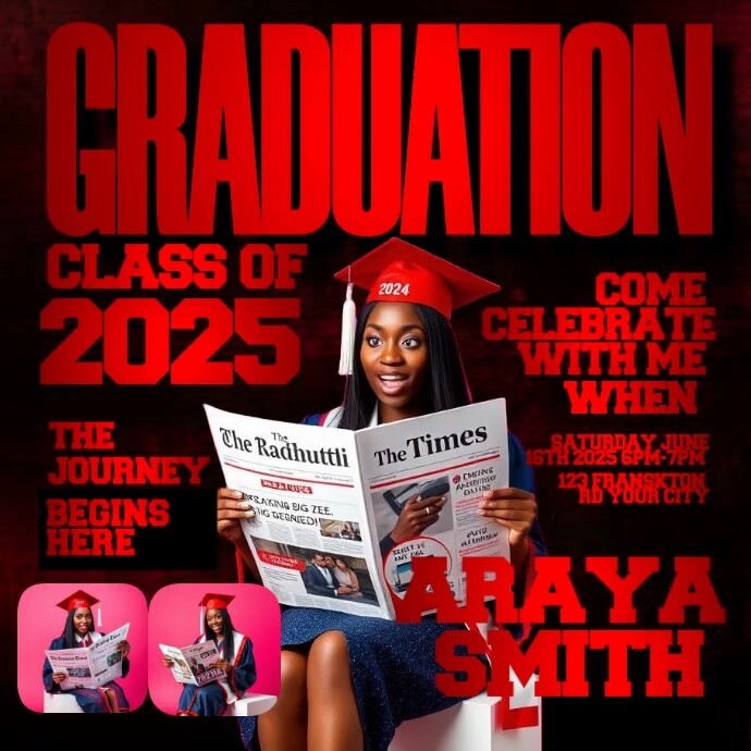 Graduation Class 2025 Template | PosterMyWall