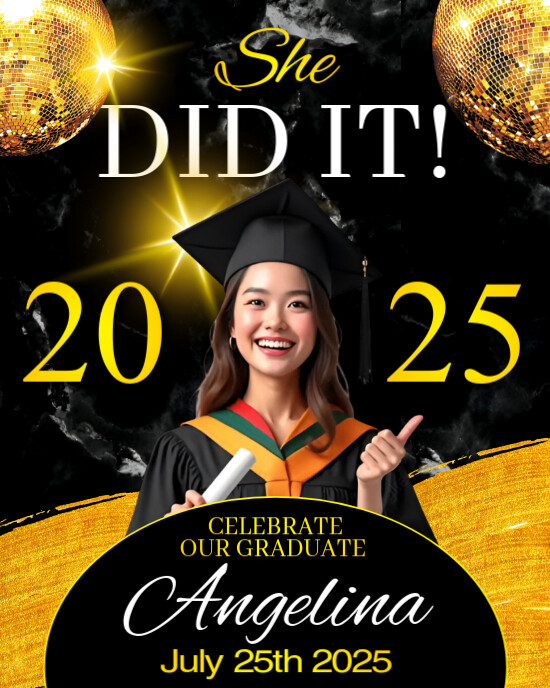 Copy of Graduation congratulations announcement printable invitation ...