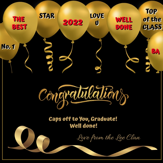 GRADUATION Congratulations Template | PosterMyWall
