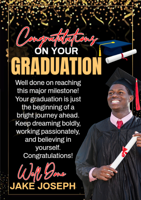 Graduation Congratulatory Message Ad Template | PosterMyWall