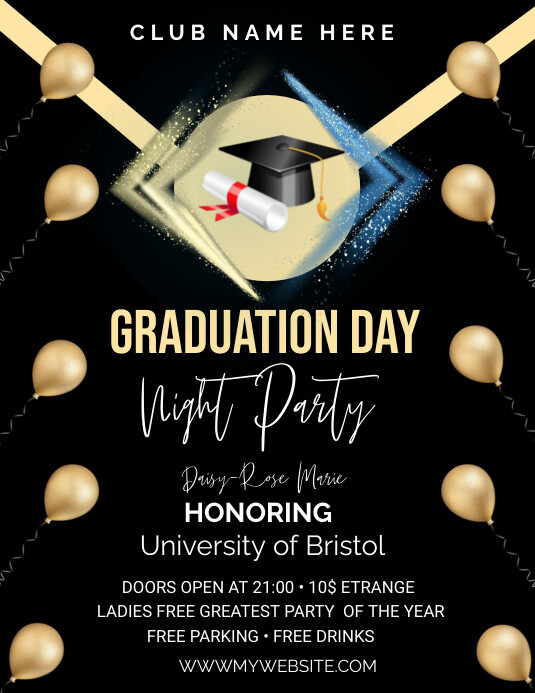 graduation day night party flyer Templat | PosterMyWall