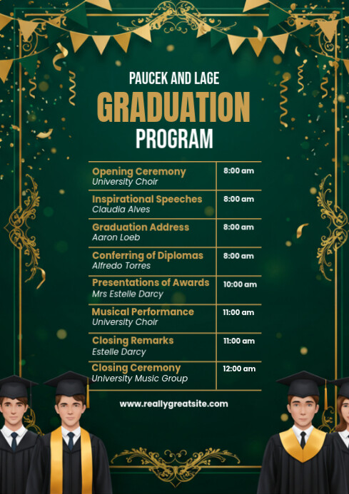 Graduation Event Schedule Template | PosterMyWall